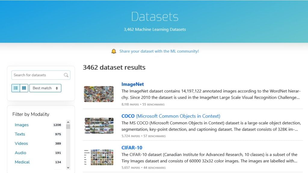 Những nguồn dữ liệu dataset dành cho machine learning