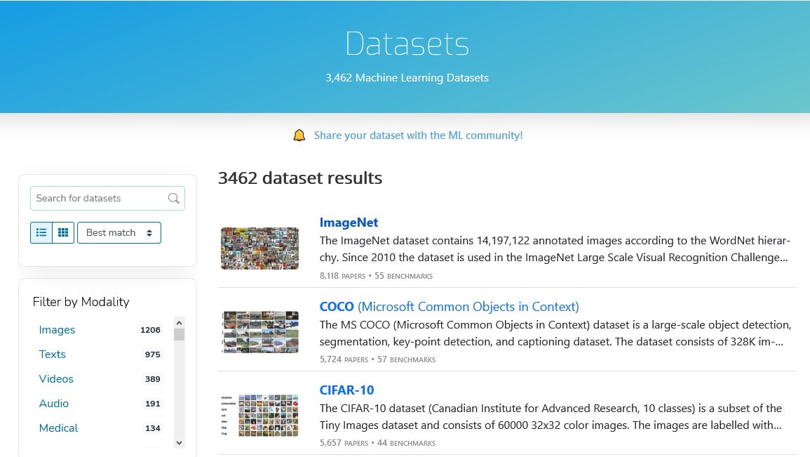 Những nguồn dữ liệu dataset dành cho machine learning